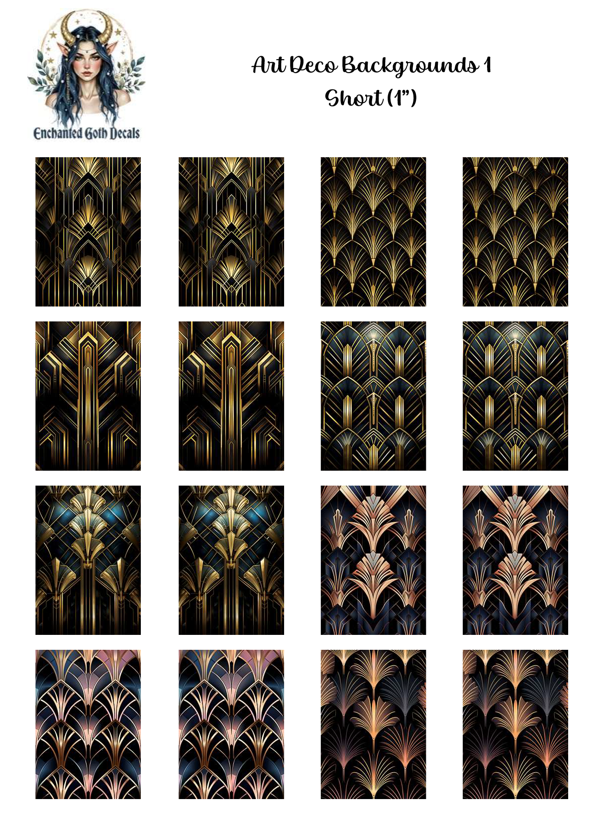 Art Deco Backgrounds 1 – Enchanted Goth Decals