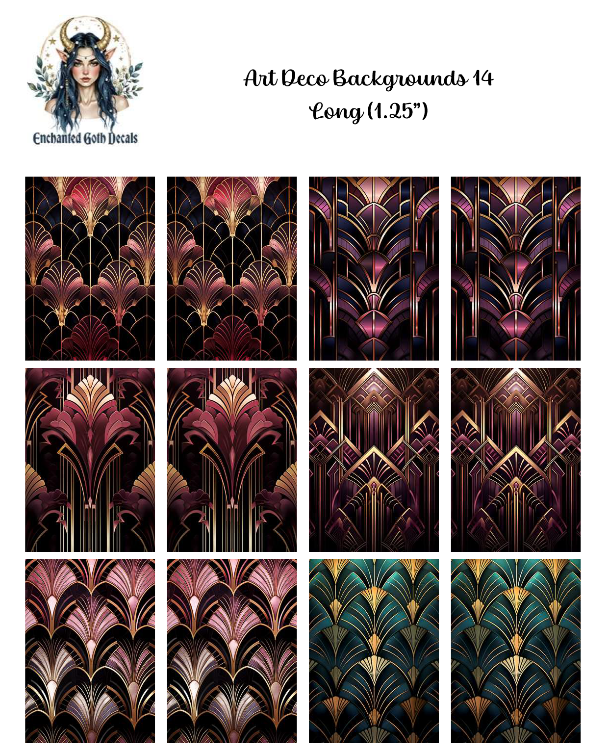 Art Deco Backgrounds 14 - Long – Enchanted Goth Decals