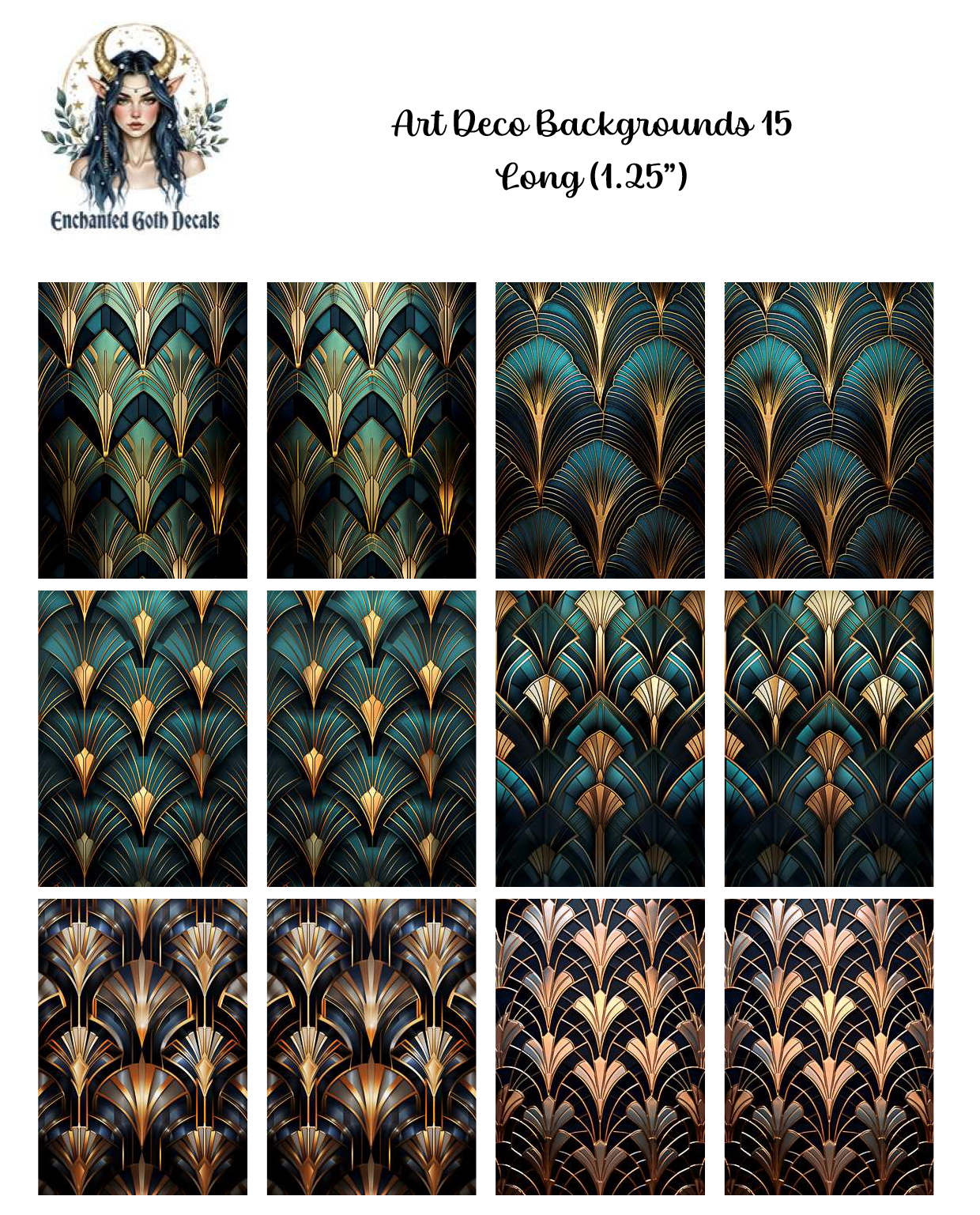 Art Deco Backgrounds 15 - Long – Enchanted Goth Decals