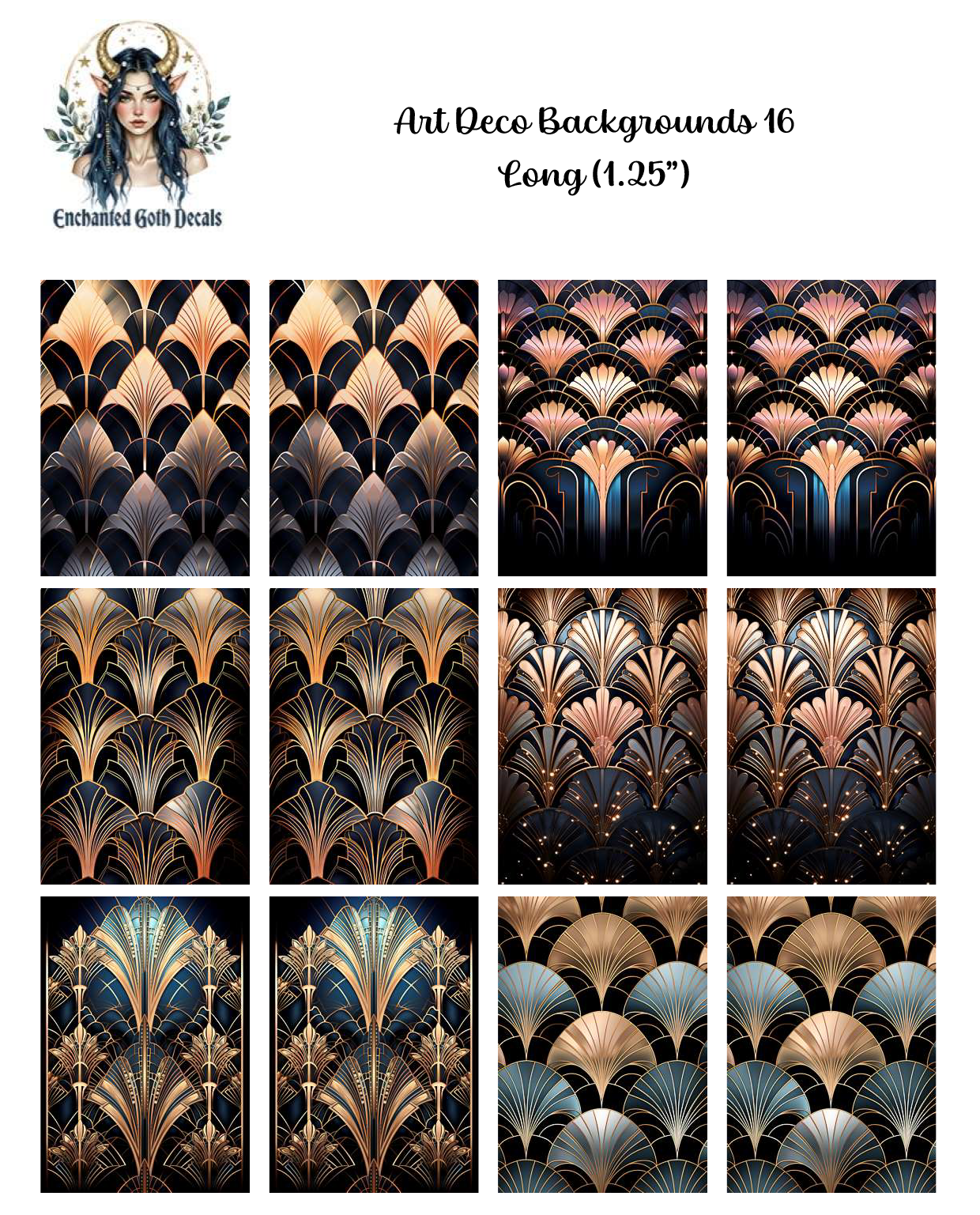 Art Deco Backgrounds 16 - Long – Enchanted Goth Decals