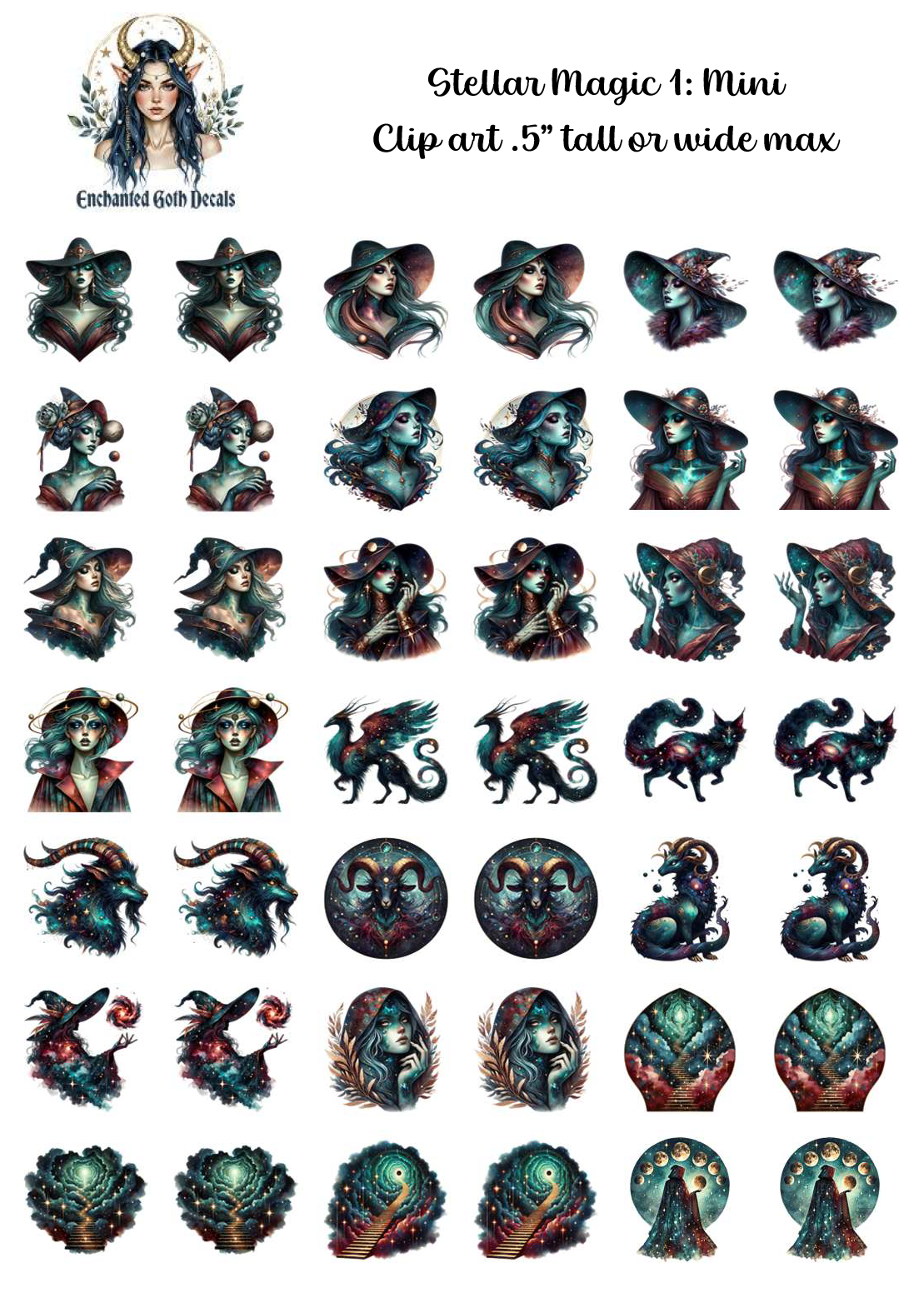 Stellar Magic 1 - Clipart Mini – Enchanted Goth Decals