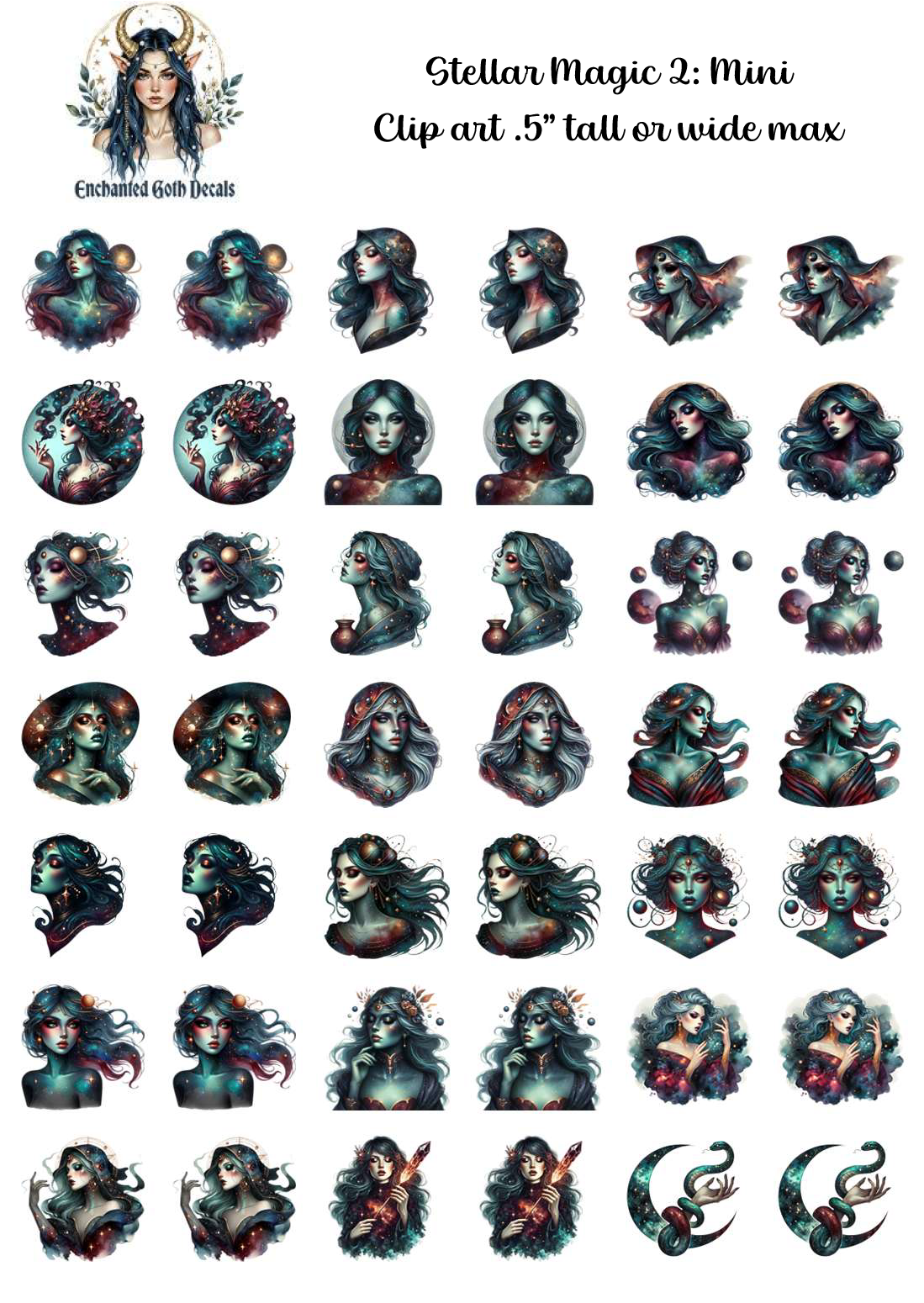 Stellar Magic 2 - Clipart Mini – Enchanted Goth Decals