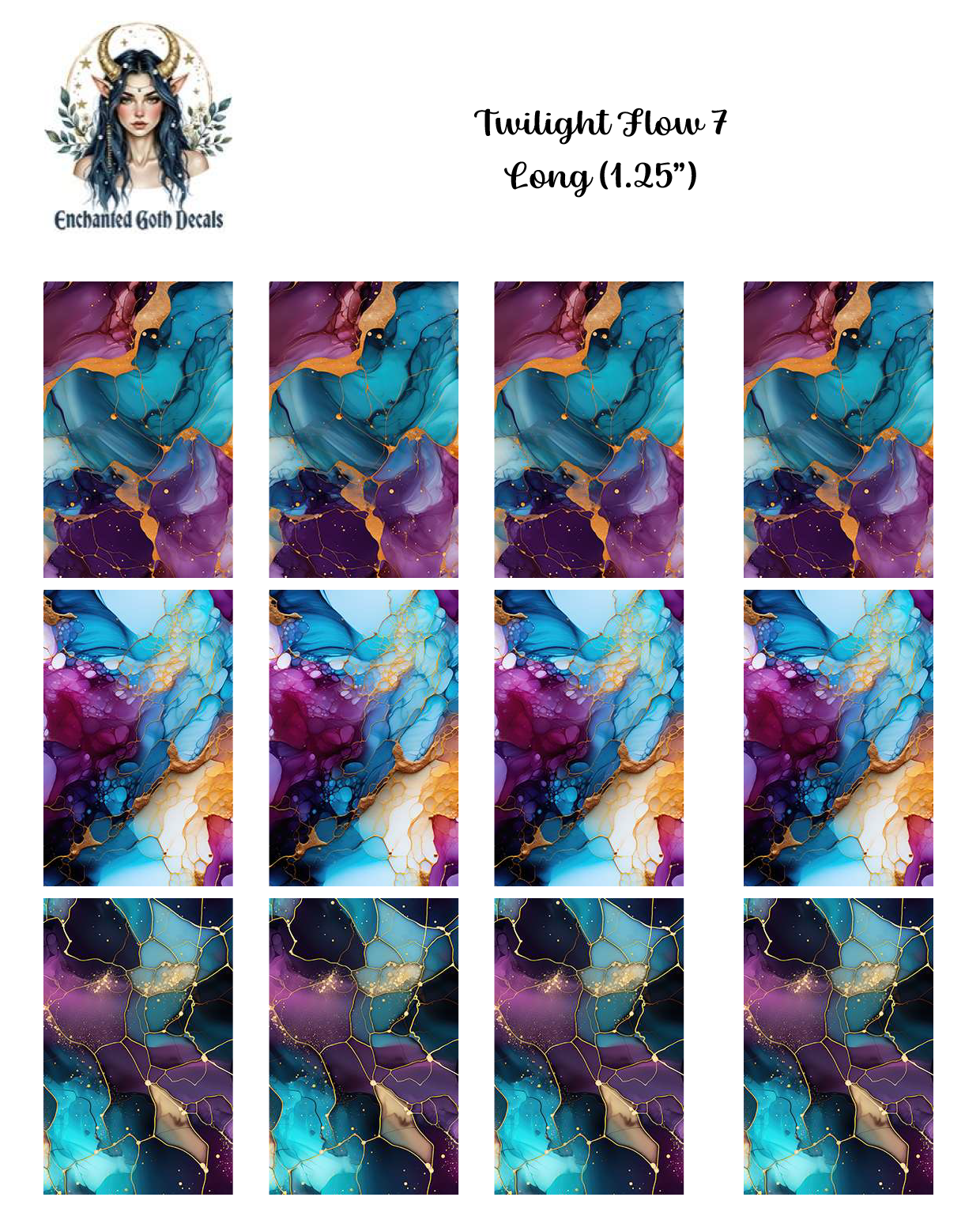 Twilight Flow 7 - Long – Enchanted Goth Decals