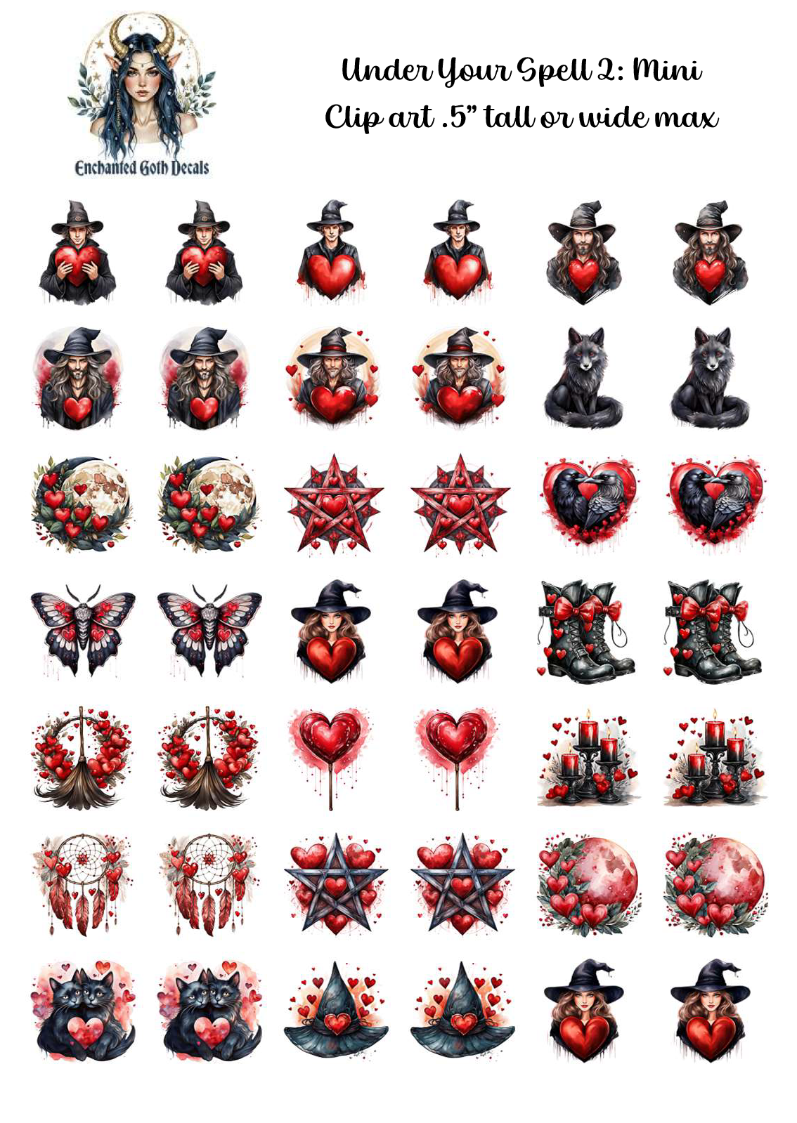 Under Your Spell 2 - Clipart Mini – Enchanted Goth Decals